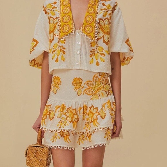 FARM Rio | Skirts | Farm Rio Aura Skirt And Blouse Set Nwt | Poshmark